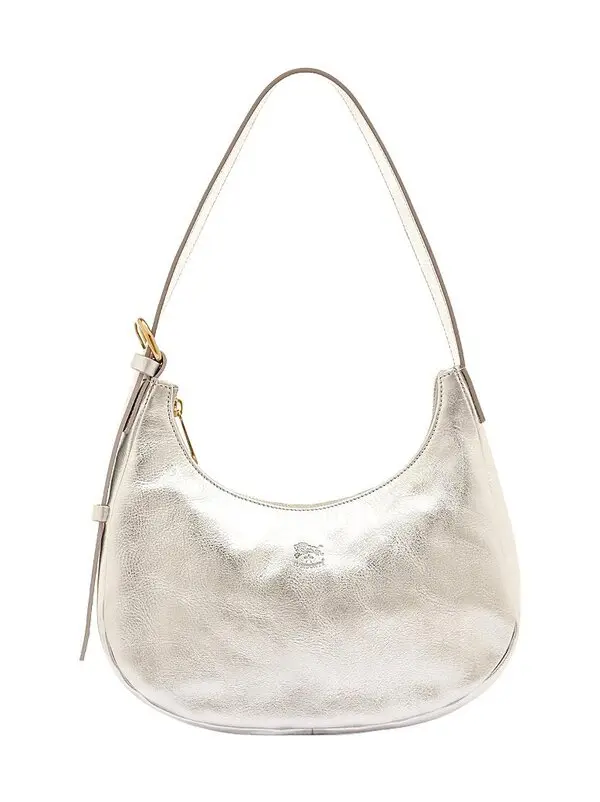 Il Bisonte Belcanto Leather Hobo Bag - Silver