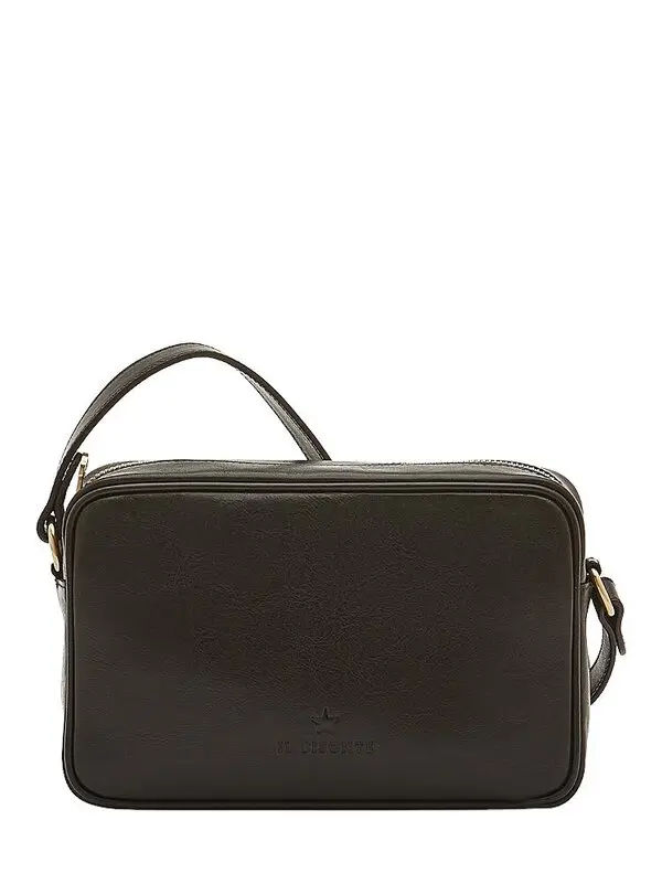 Il Bisonte Oliveta Leather Camera Crossbody - Black