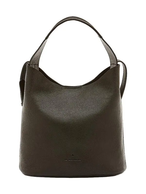 Il Bisonte Le Laudi Leather Bucket Bag - Black