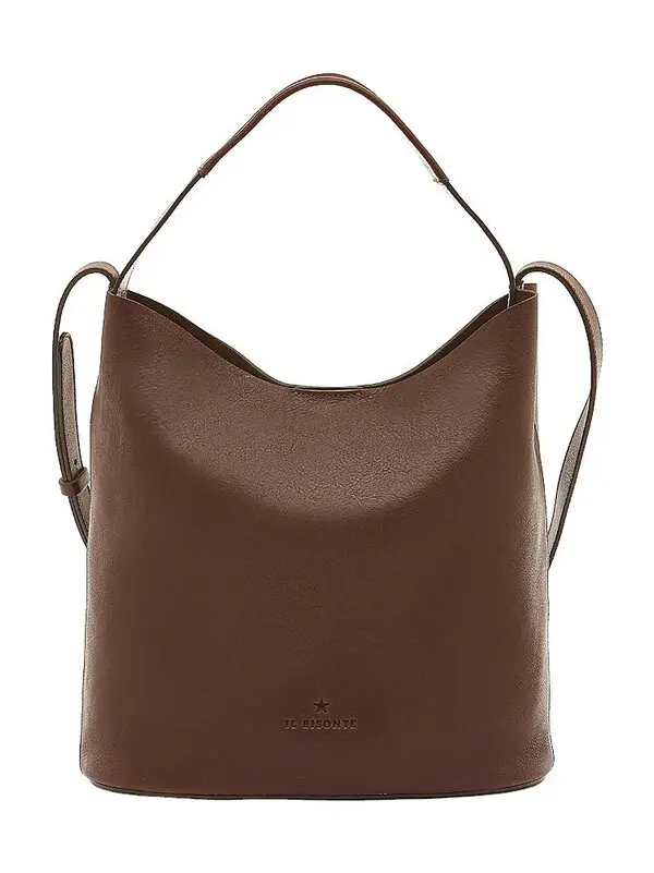 Il Bisonte Le Laudi Leather Bucket Bag - Coffee