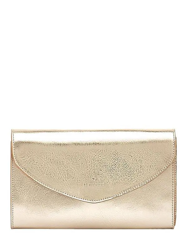 Il Bisonte Bigallo Leather Convertible Clutch - Platinum