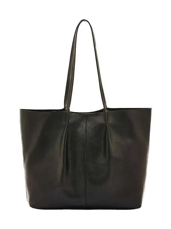 Il Bisonte Nina Large Pleated Leather Tote - Black