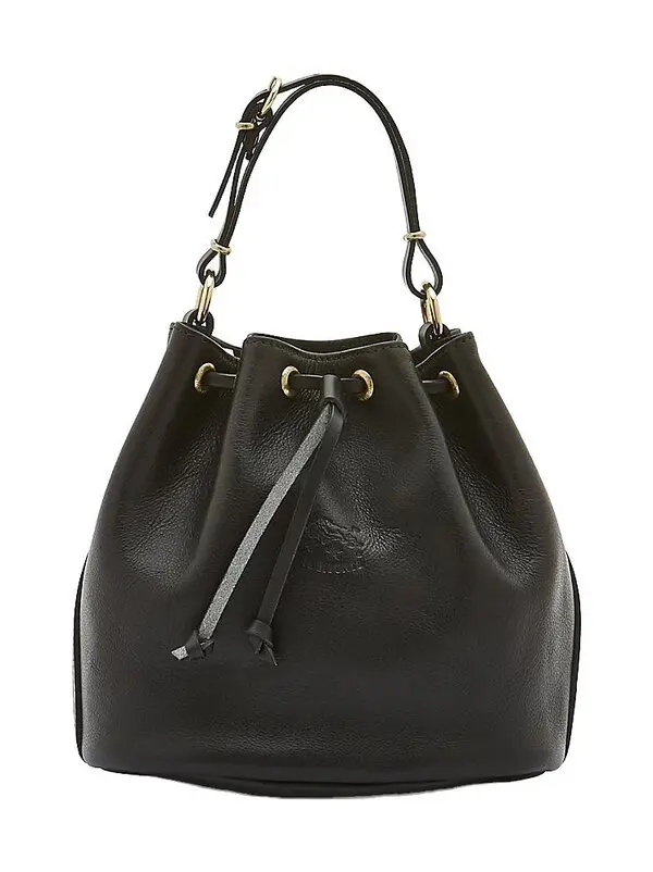 Il Bisonte Classic Leather Bucket Bag - Black