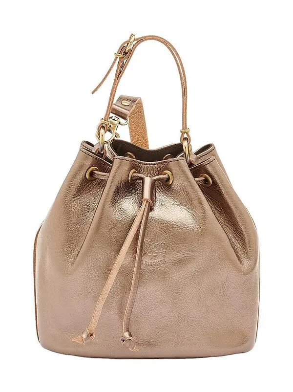 Il Bisonte Classic Leather Bucket Bag - Bronze