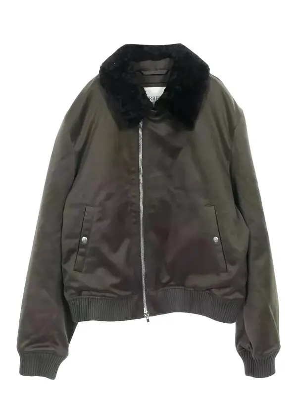 Burberry Textured-collar Bomber Jacket - Green