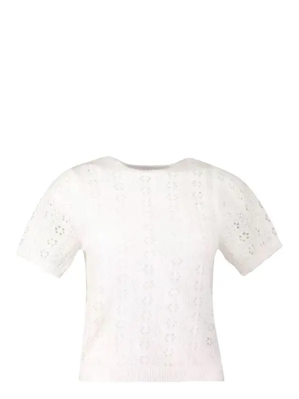 DÔEN Monica Openwork Top - White