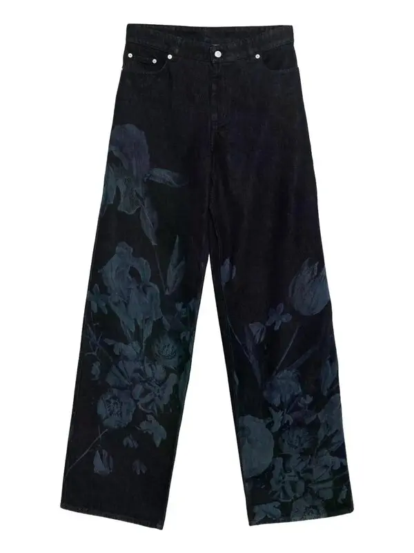 Erdem Floral-print Straight-leg Jeans - Blue