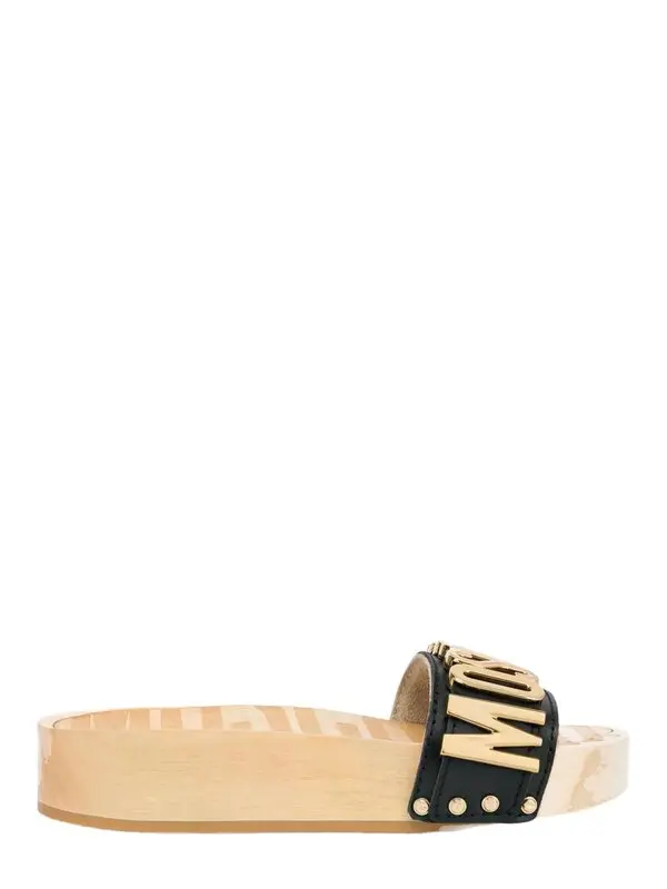 Moschino Logo-lettering Mules - Black
