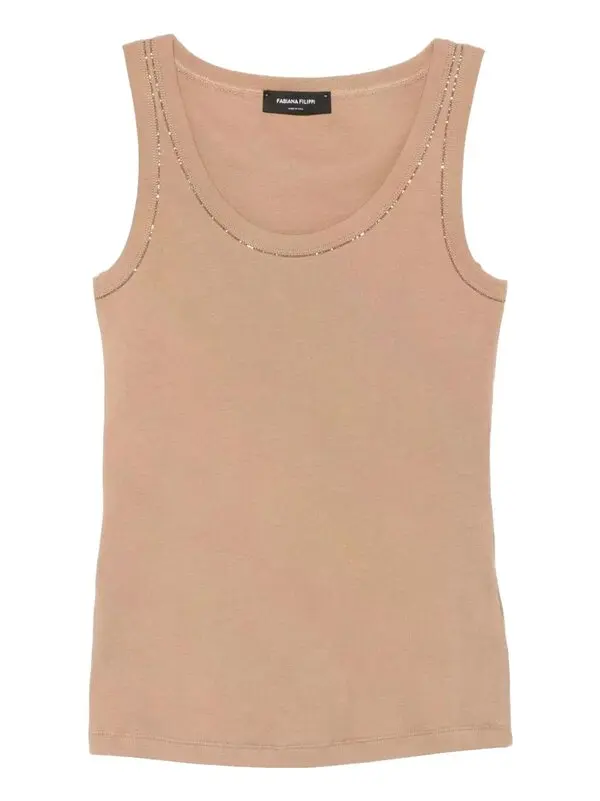 Fabiana Filippi Embellished Sleeveless Top - Neutrals