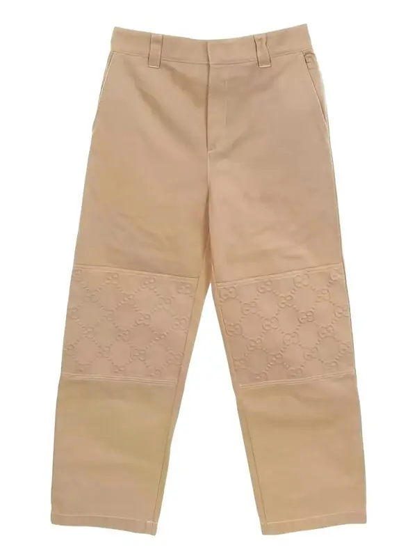 Gucci 2010s Embossed Denim Trousers - Neutrals