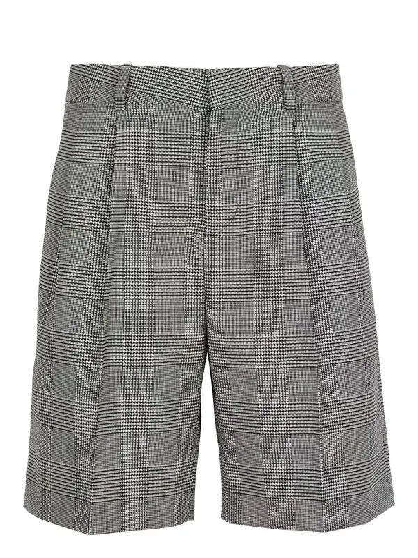 Balmain Check-pattern Shorts - Grey