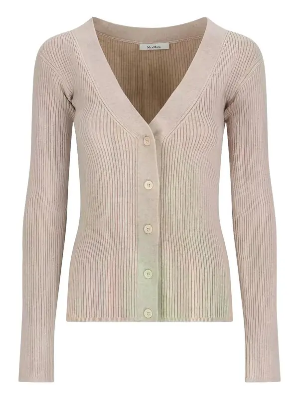 Max Mara V-neck Ribbed Cardigan - Neutrals