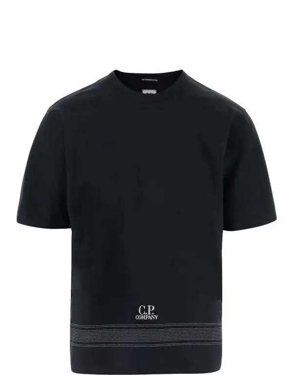 C.P. COMPANY Short-sleeved Logo T-shirt - Black
