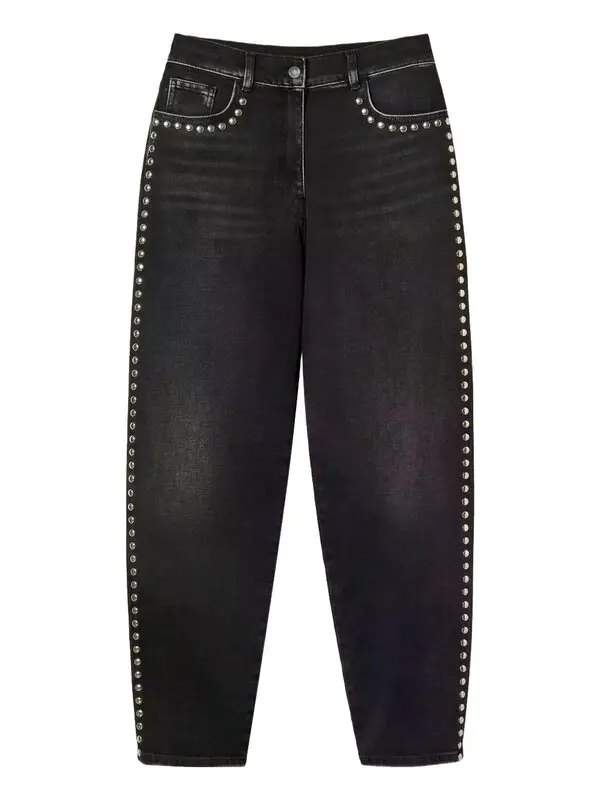TWINSET Studded Straight Leg Jeans - Black