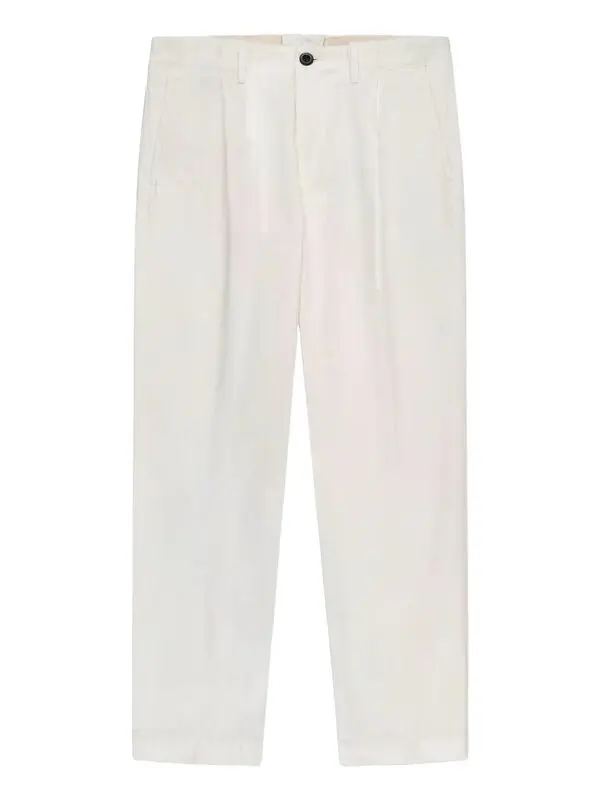 SLOWEAR Pleated Cotton Trousers - Neutrals