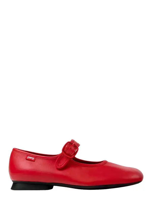 Camper Buckle Strap Ballet Flats - Red