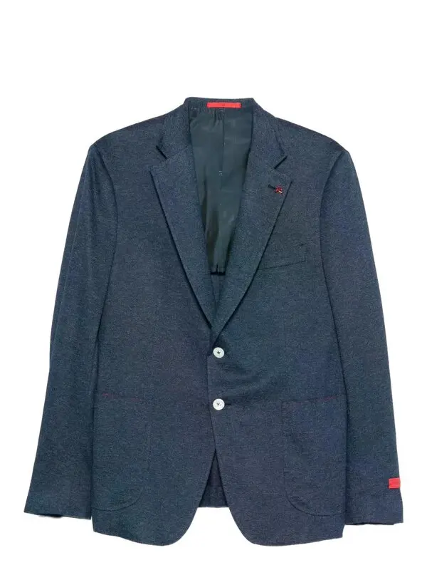Isaia Button Blazer - Blue