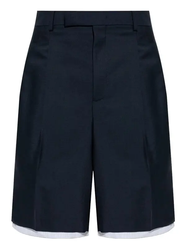 JIL SANDER Wool Shorts - Navy Blue