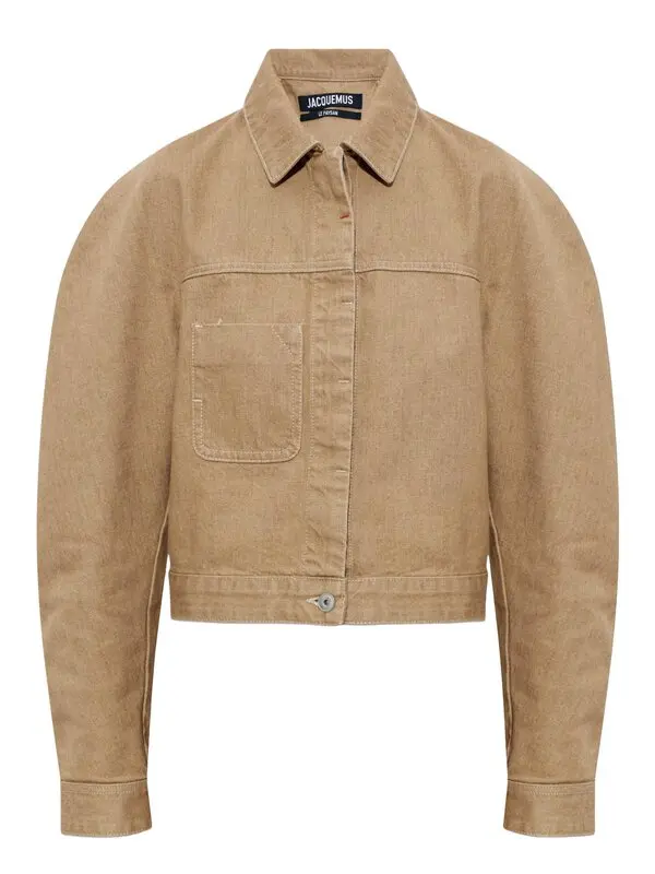 Jacquemus Ovalo Cargo Denim Jacket - Brown