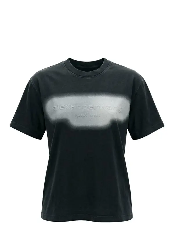 Alexander Wang T-shirt With Reflective Print - Black