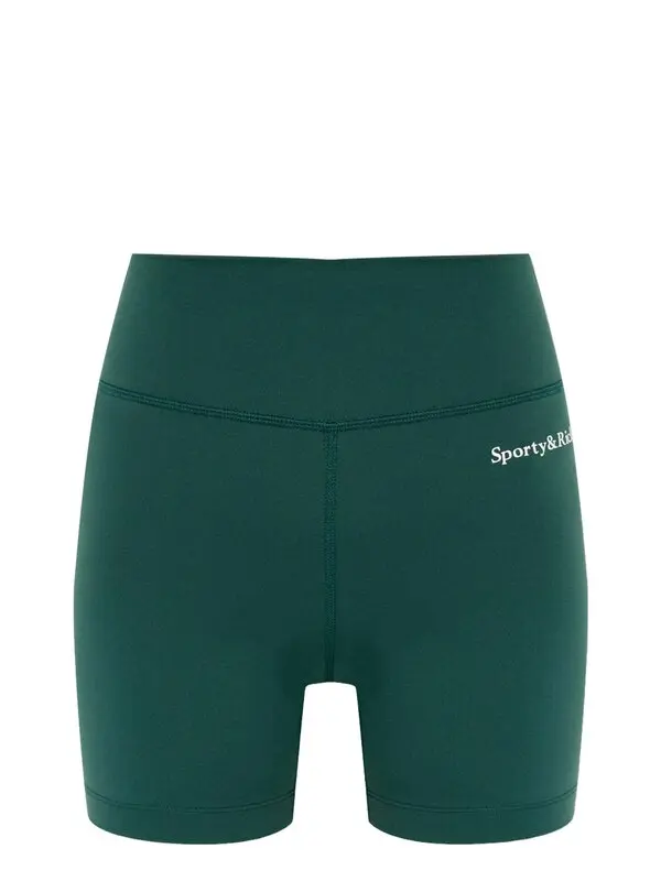 SPORTY & RICH Short Leggings With Logo - Green