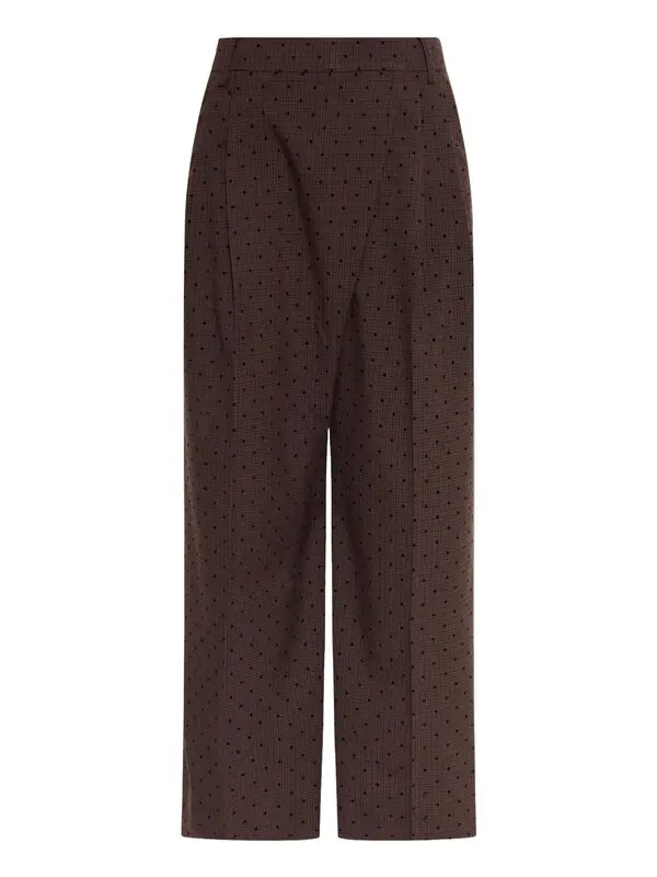 GANNI Plaid Pattern Trousers - Brown