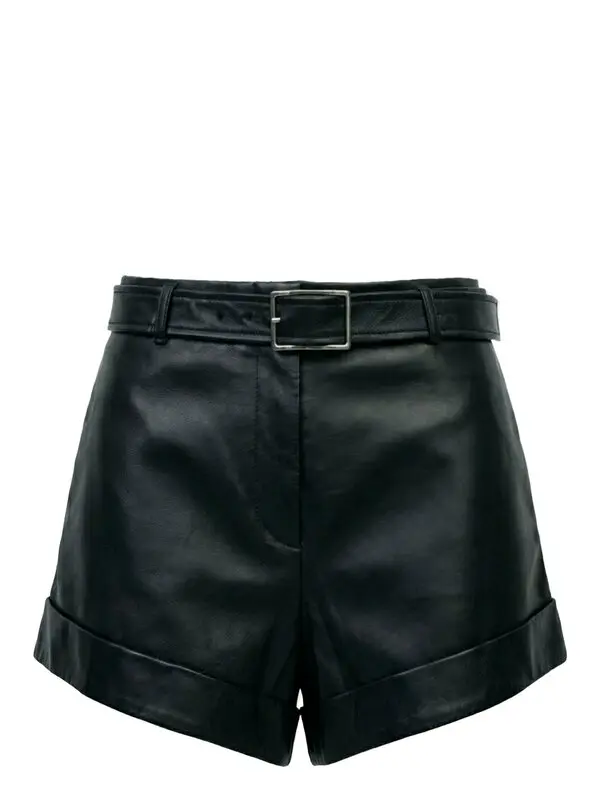 Sportmax Leather Shorts - Black