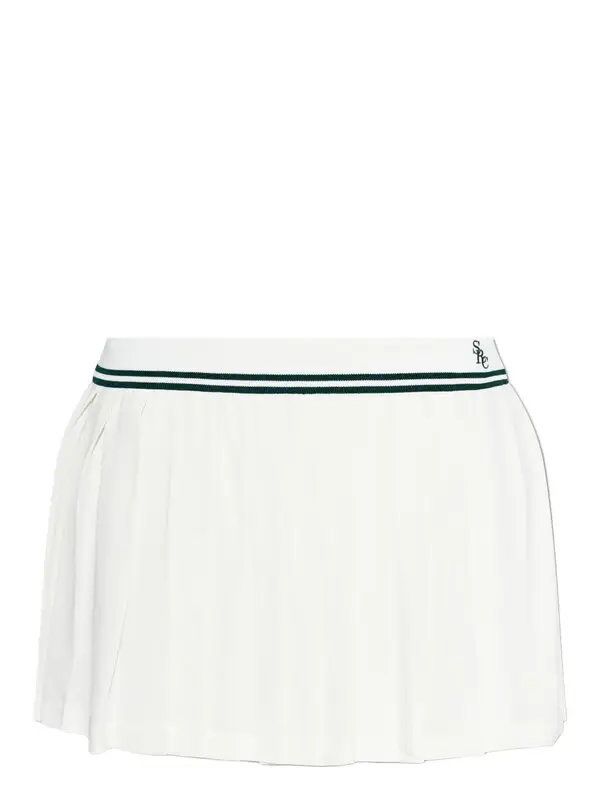 SPORTY & RICH Pleated A-line Skirt - White