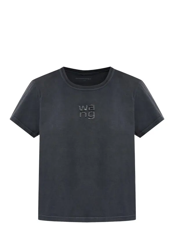 Alexander Wang T-shirt With Raised Sequin Logo - Grey