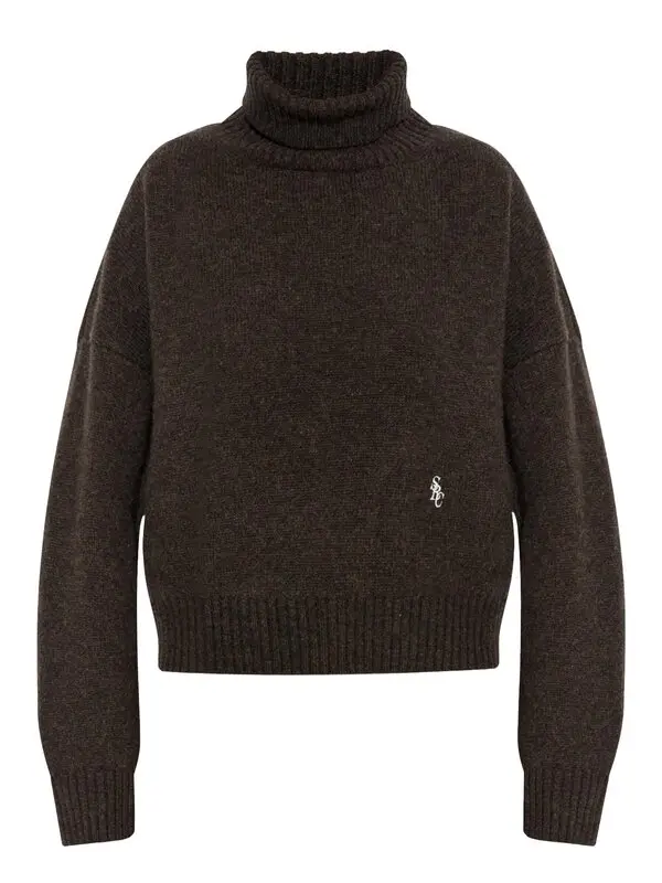 SPORTY & RICH Farmhouse Drop’ Sweater - Brown