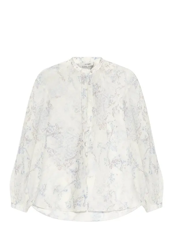 FORTE_FORTE Printed Loose-fit Top - Cream
