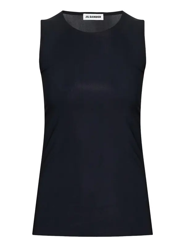JIL SANDER Sleeveless Top With Round Neckline - Black