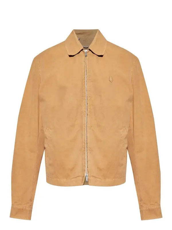 Alexander McQueen Cotton Jacket With Logo Patch - Beige