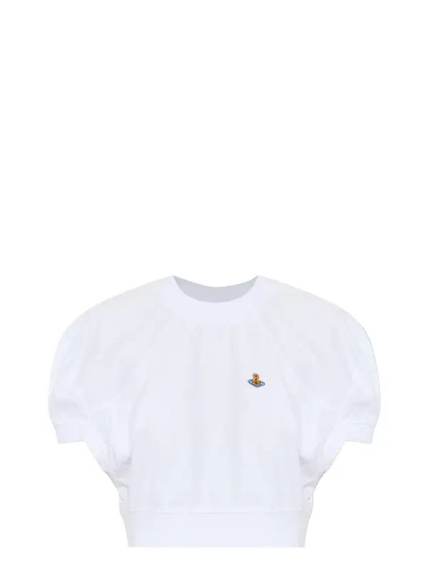 VIVIENNE WESTWOOD Short Top With Logo Patch - White