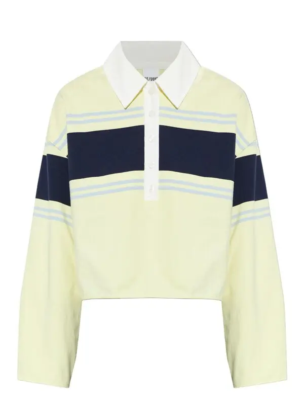 RE/DONE Striped Long Sleeve Polo - Yellow