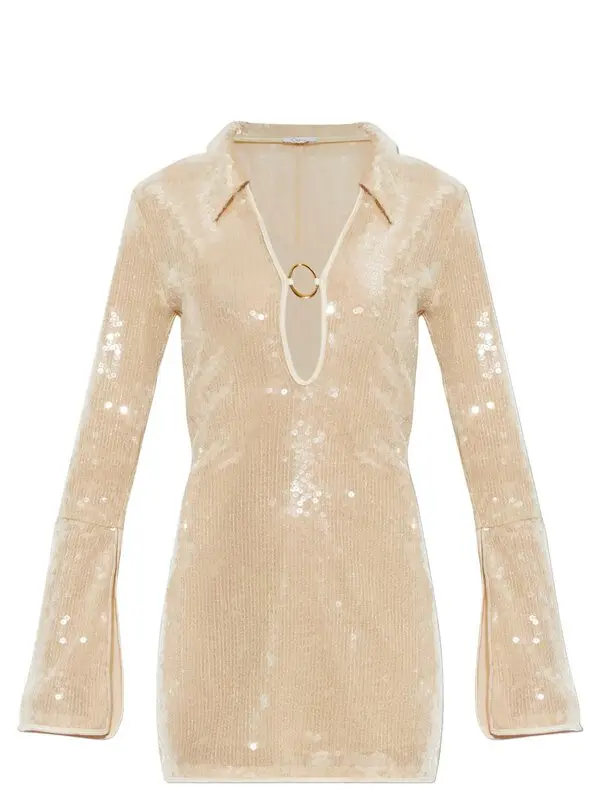 Oseree Sequin Mini Dress - Cream