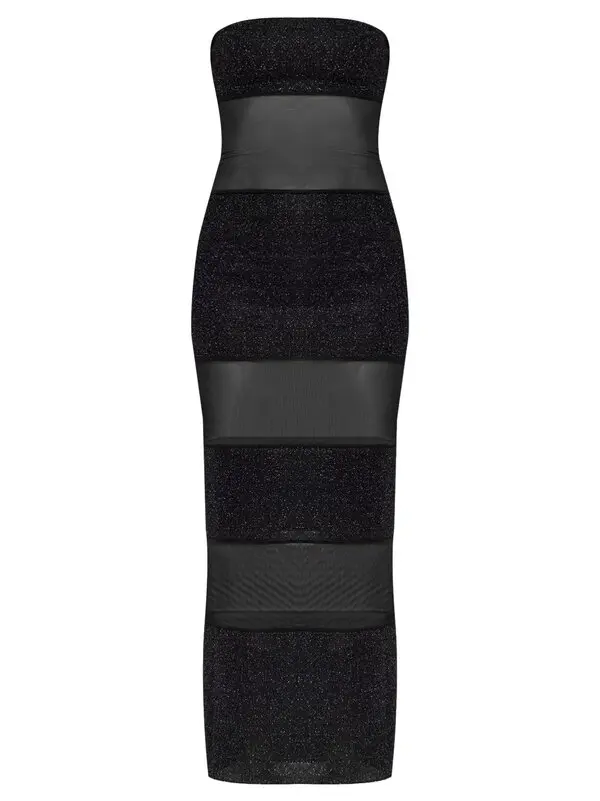 Oseree Lurex Thread Dress - Black
