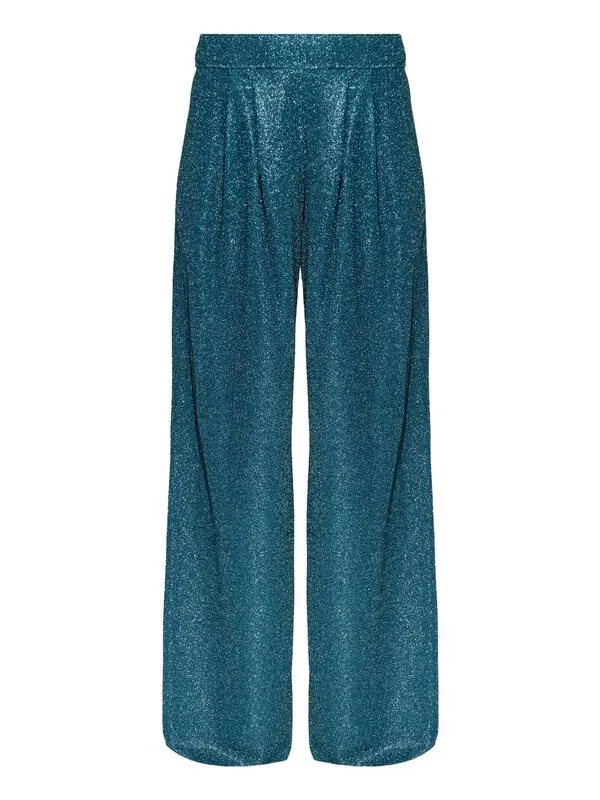 Oseree Lurex Thread Trousers - Blue