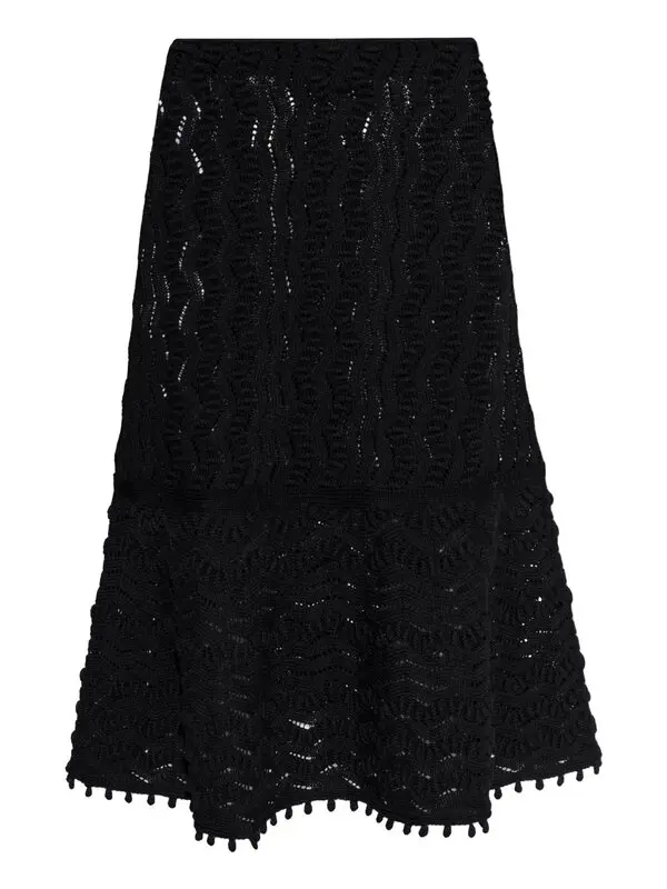 JIL SANDER Skirt With Decorative Weave - Black