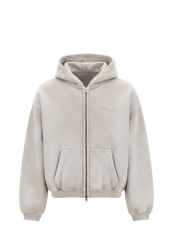 Alexander Wang Sequined Zip-up Sweatshirt - Grey