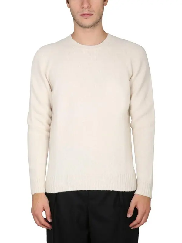 DRUMOHR Crew Neck Wool Sweater - White
