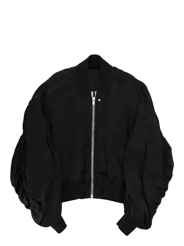Rick Owens Cupro Flight Bomber Jacket - Black