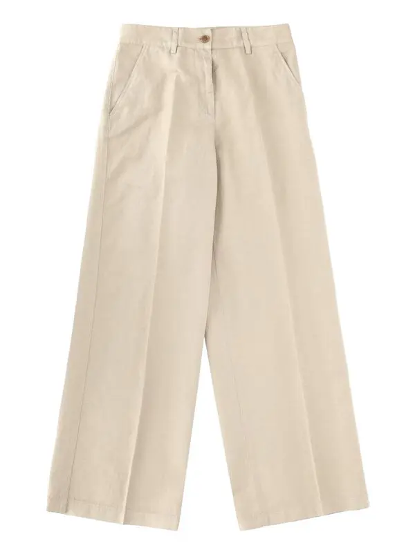 Aspesi Cotton And Linen Tailored Pants - Beige