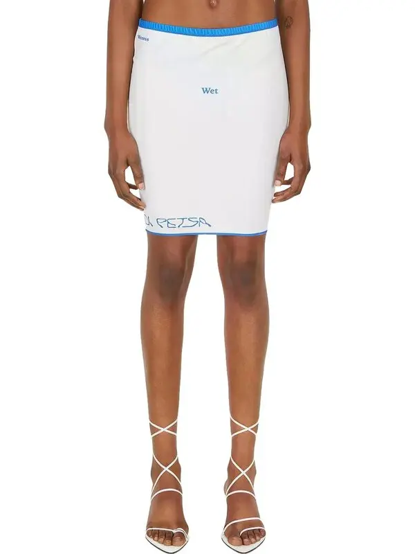 DI PETSA Text-print Mini Skirt - White