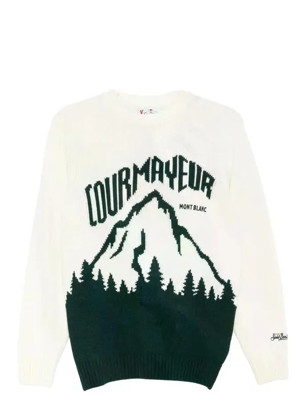 MC2 SAINT BARTH Mountain Graphic Sweater - White