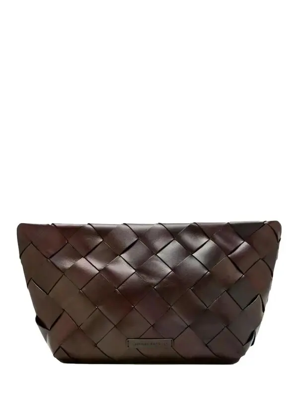 LOEFFLER RANDALL Melina Woven Clutch Bag - Brown