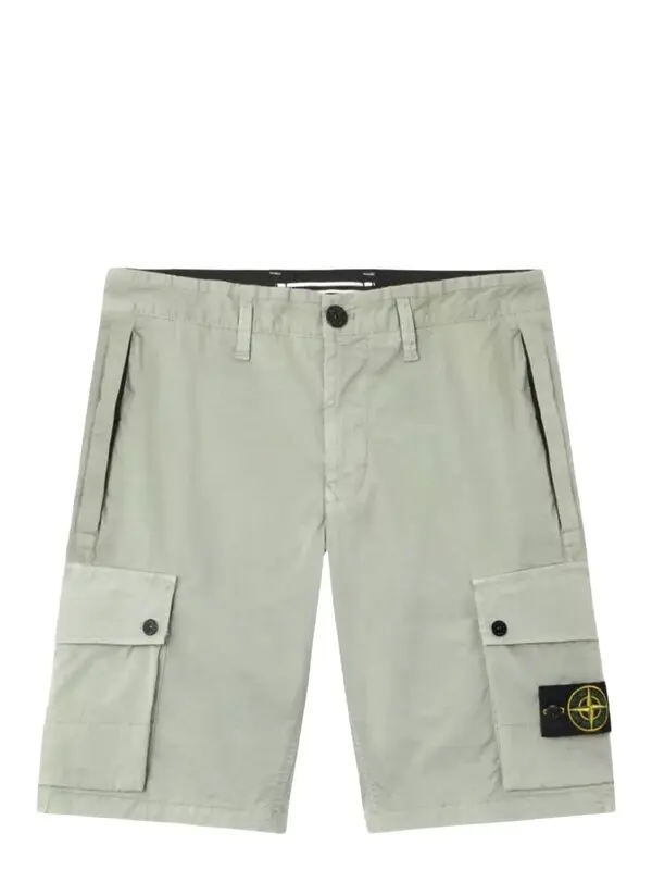 Stone Island Twill Cargo Shorts - Green