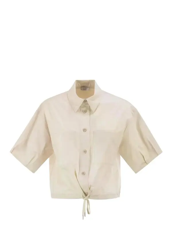 Peserico Drawstring-detail Shirt - Neutrals