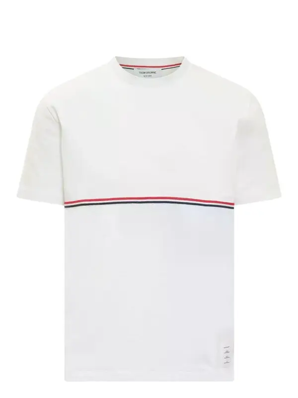 Thom Browne Stripe-detail T-shirt - White