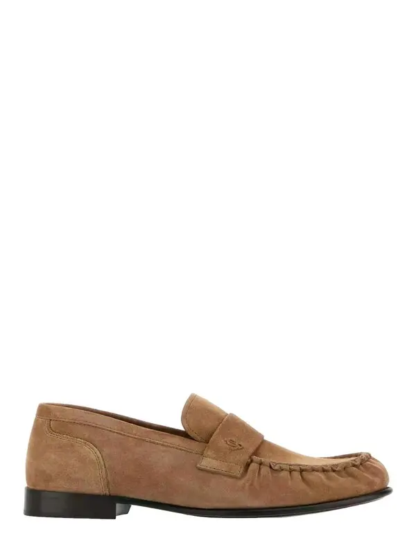 JIMMY CHOO Ellis Penny-strap Suede Loafers - Brown